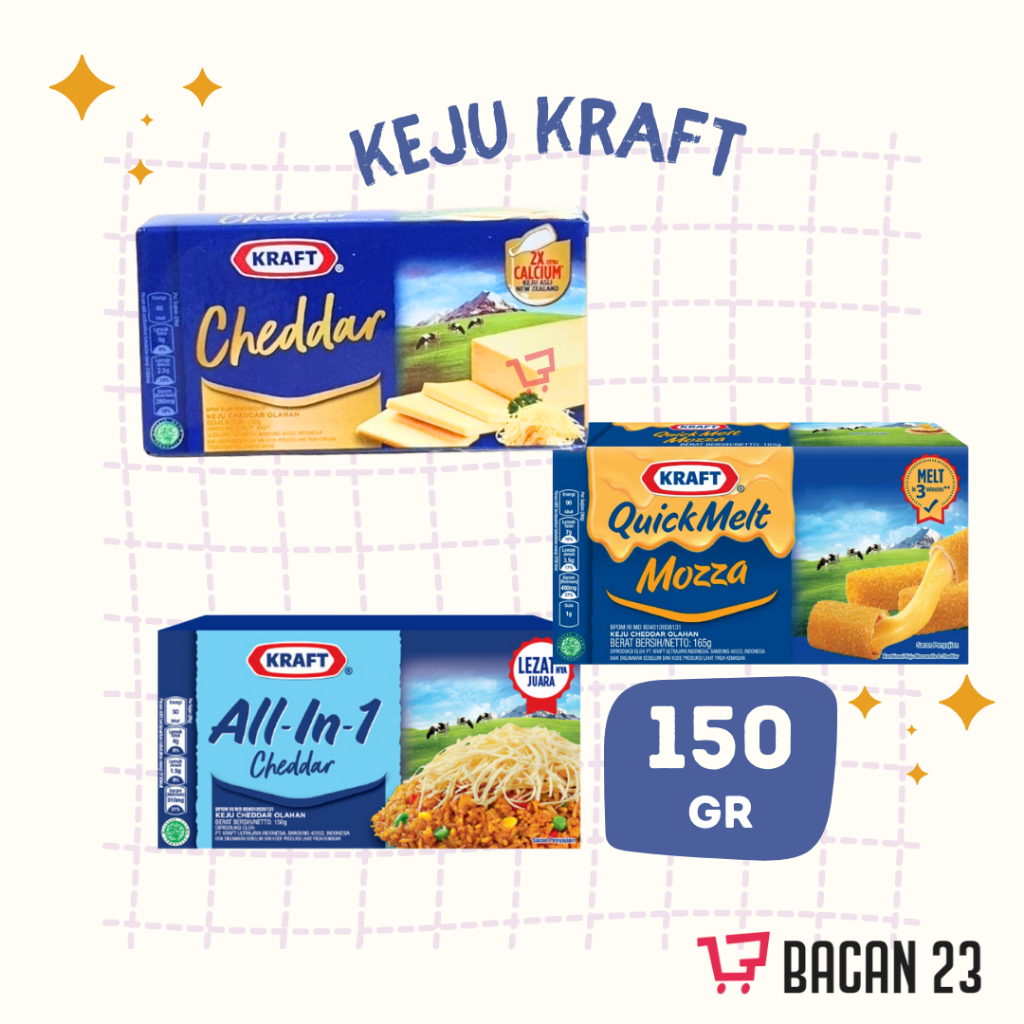 Jual Keju Kraft ( 150gr ) ( Cheddar - Quick Melt - All in 1) / Keju ...