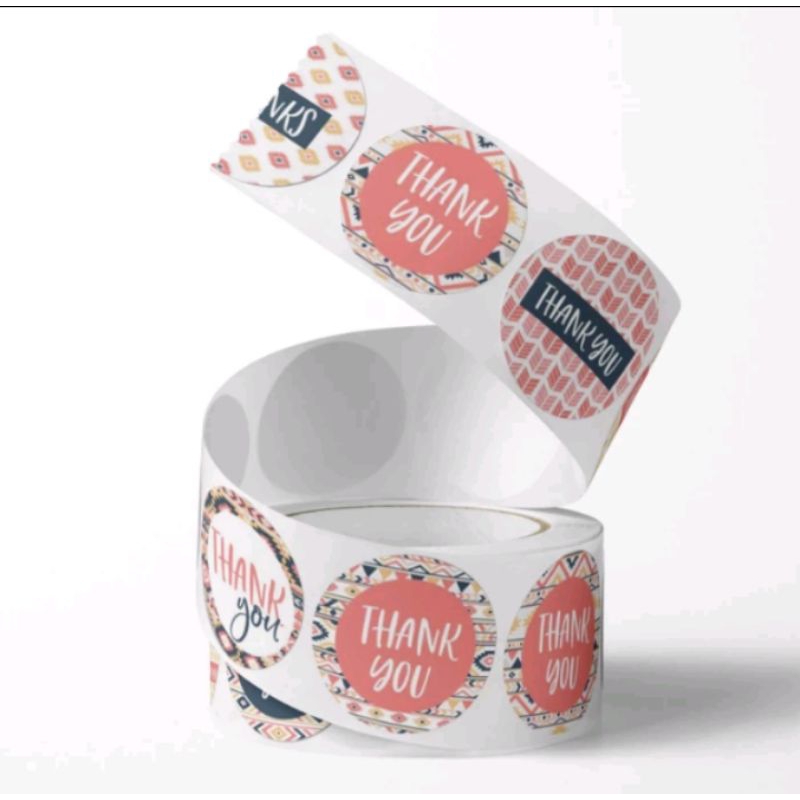 Jual 500 Pcs Stiker Thank You / 1 Roll Stiker Thank You / Sticker ...