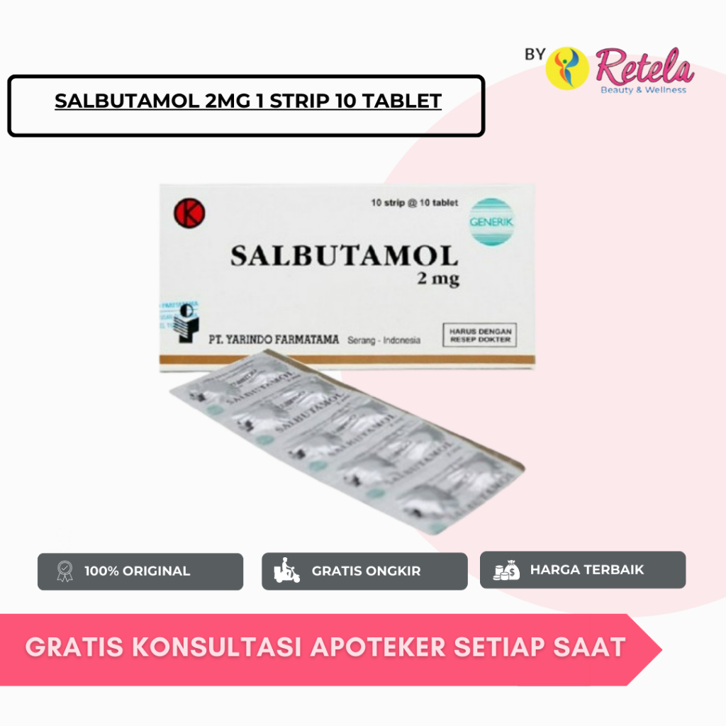Jual SALBUTAMOL 2MG 1 STRIP 10 TABLET | Shopee Indonesia