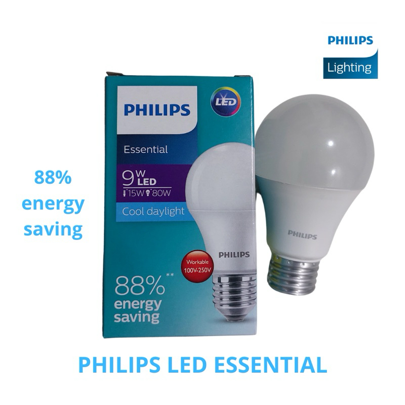 Jual Lampu LED Bulb 9W Philips Essential E27 Cool daylight | Shopee Indonesia
