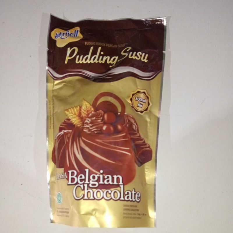 Jual Nutrijell puding susu rasa coklat Belgian | Shopee Indonesia