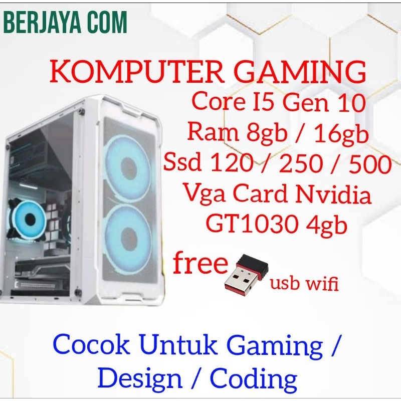 Jual Core i5 Gen 10 - Vga Nvidia GT1030 4gb - 16gb Ram - 500gb ssd - Pc ...