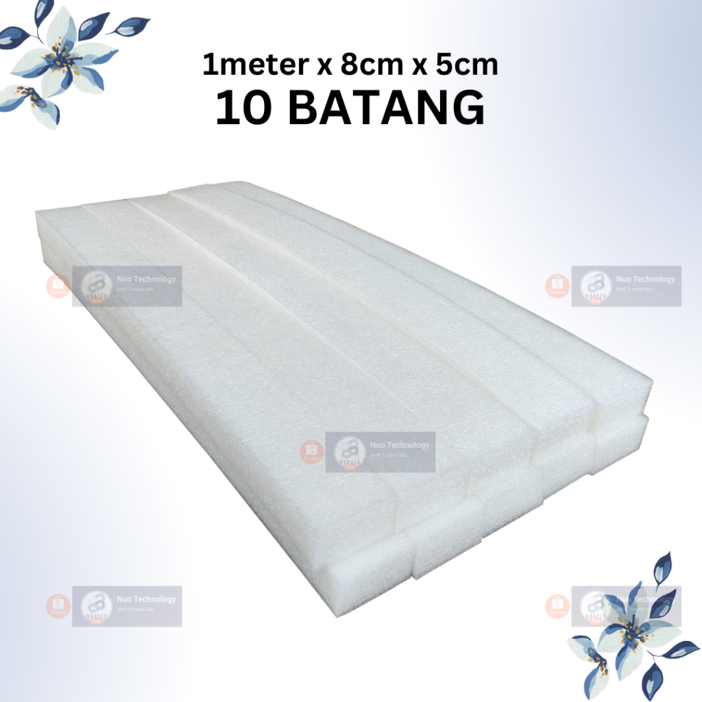 Jual Busa Dekorasi 10 Batang Panjang 1 Meter Busa Elastis Busa Bunga ...