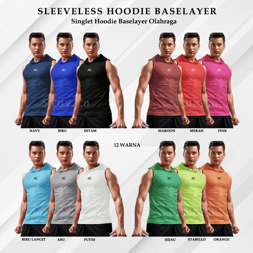 Jual Manset Pria Singlet Hoodie Lekbong Baselayer Sleeveless Olahraga ...