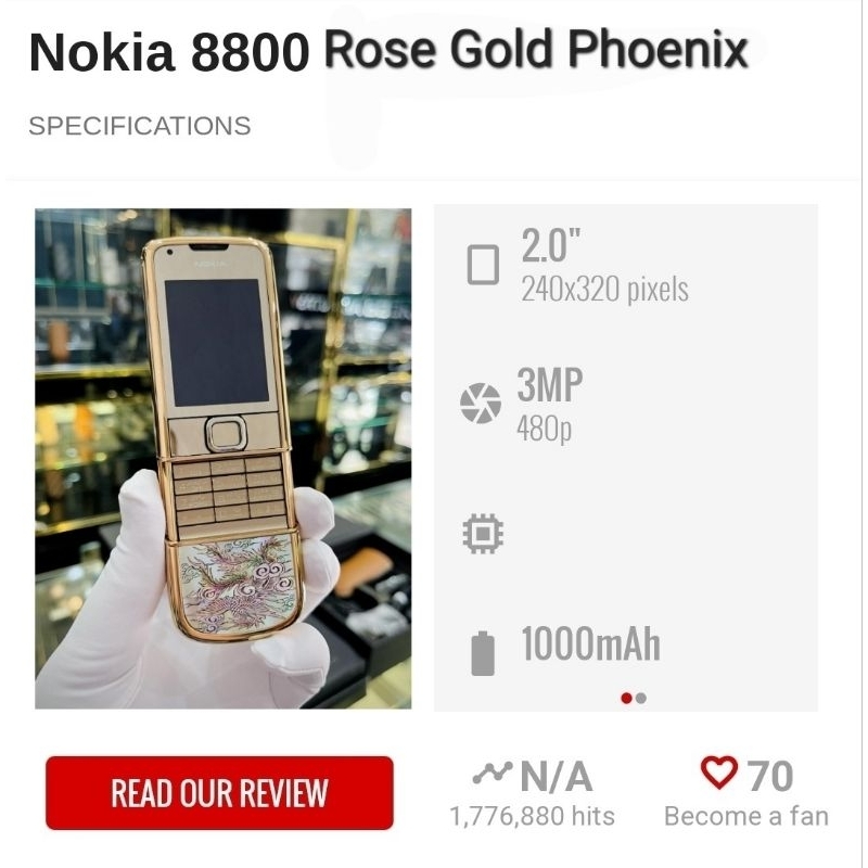 Jual NOKIA 8800 ROSE GOLD PHOENIX HP ISTIMEWA HP LANGKA HP NYA PARA ...