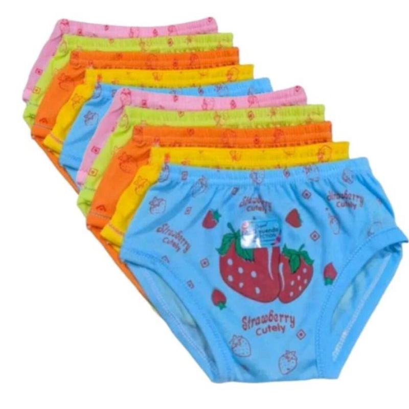 Jual 1 lusin celana dalam anak perempuan motif strawberry // 12 pcs celana dalam anak wanita ...