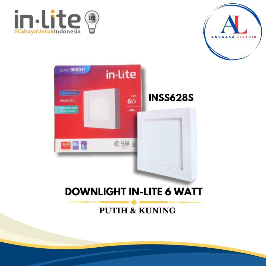 Jual LAMPU DOWNLIGHT PANEL LED INLITE 6W 6 WATT KOTAK OUTBOW - INSS628S ...