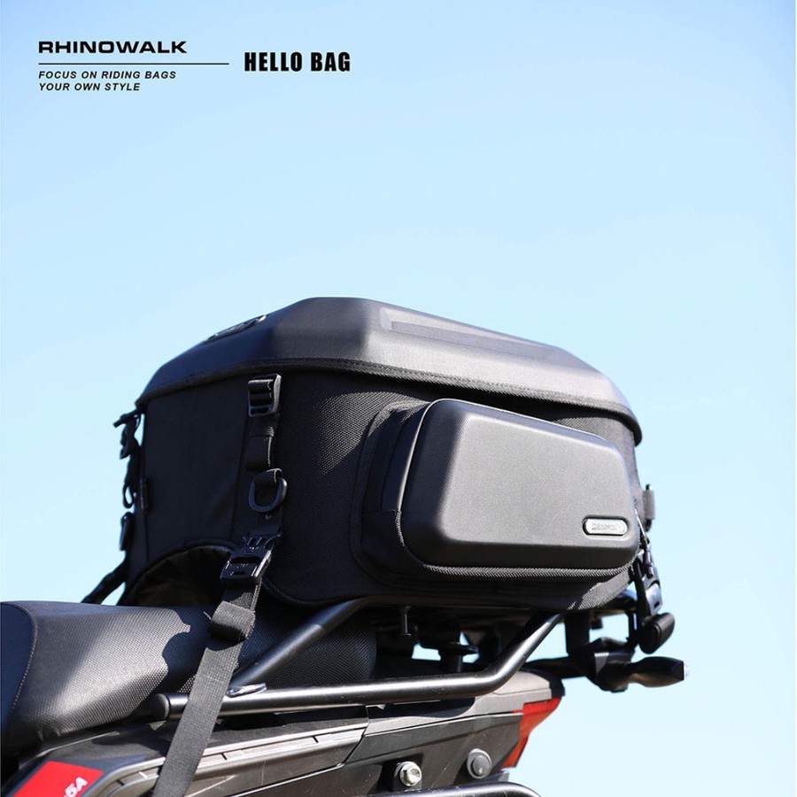 Jual Rhinowalk Motorcycle Expandable Back Seat Bag Hardshell Backpack ...