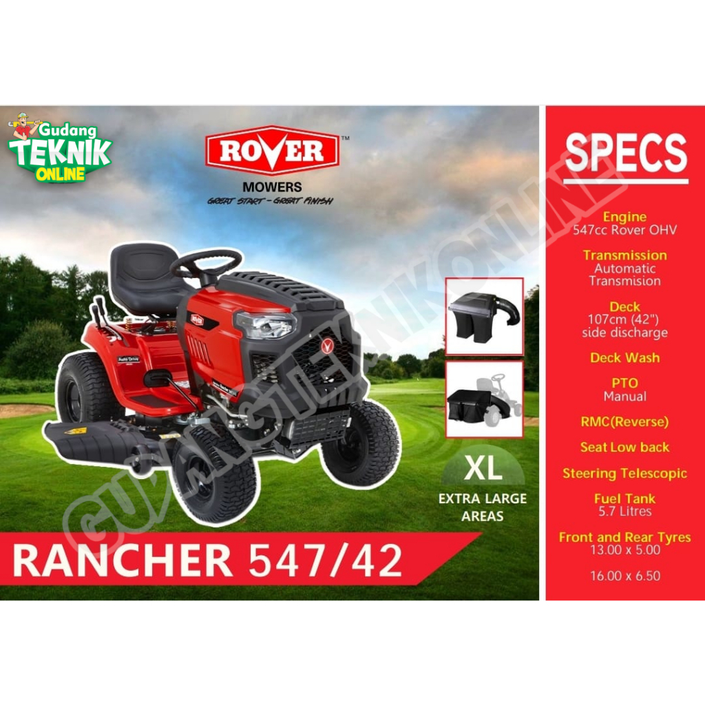 Jual Mesin Potong Rumput MOBIL RANCHER 547 42" ROVER / Mesin Pemotong ...