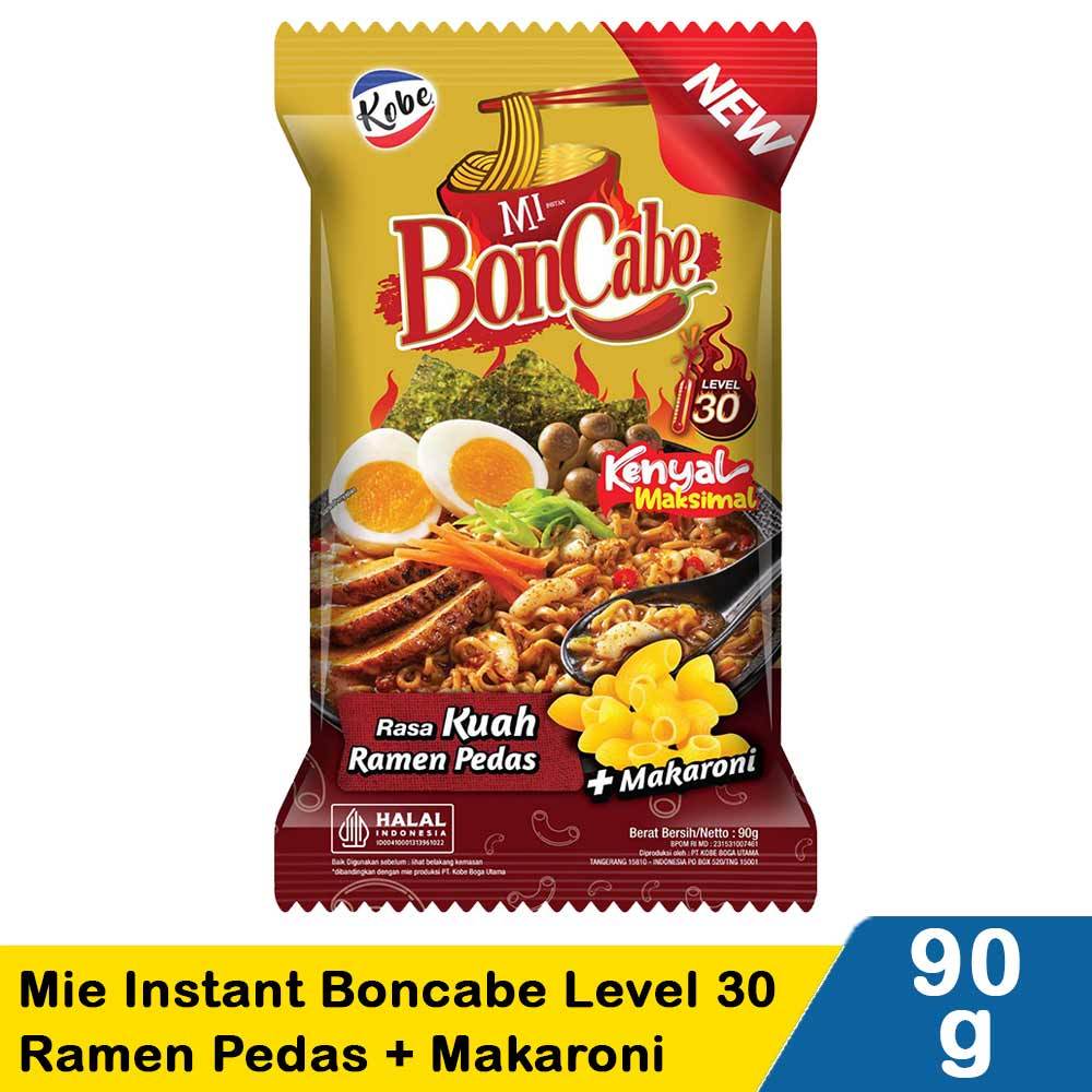 Jual Kobe Mie Instant Boncabe Level 30 Ramen Pedas + Makaroni 90G ...