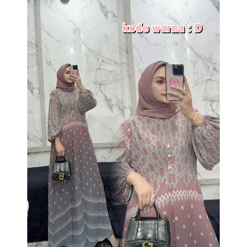 Jual Gisel Dress Bahan Lionel rici (gradasi) DRESS SET HIJAB Gamis ...