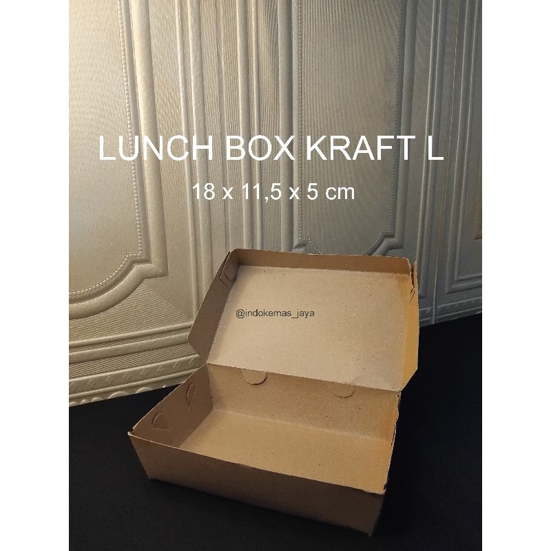 Jual [20 pcs] Lunch Box Kraft Size L/ Kotak Makan/ Paper Lunch Box ...