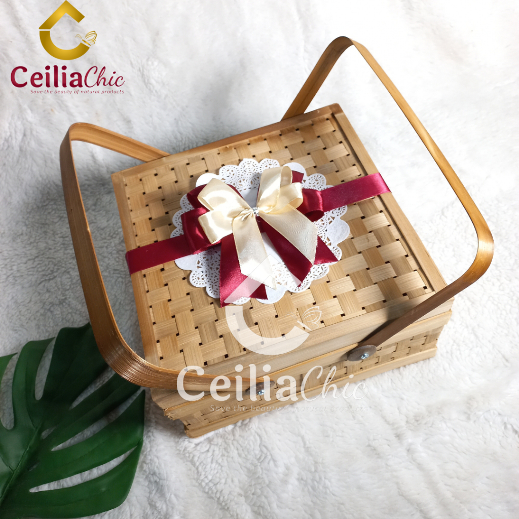 Jual Rantang Bambu Anyaman Kotak Keranjang Hampers Hantaran Nasi Kenduri Tasyakuran Besek ...
