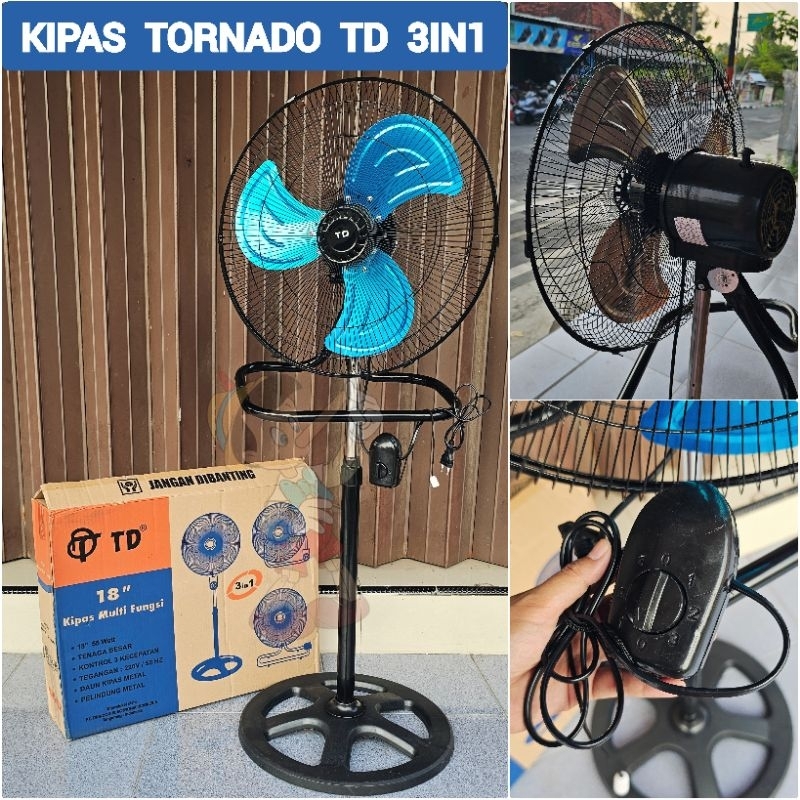 Jual KIPAS ANGIN BESI TORNADO TD TWIN DOG 3IN1 18 INCH KIPAS BERDIRI ...