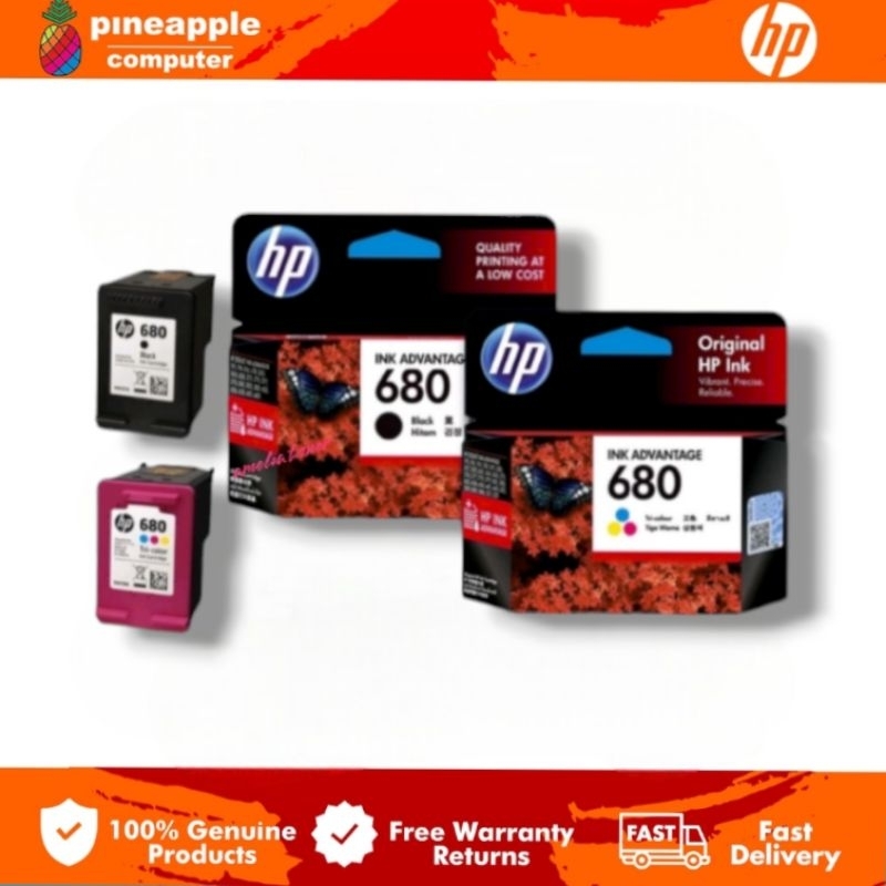 Jual HP 680 Black + Tri-Color Original Ink / Tinta Advantage Cartridge ...