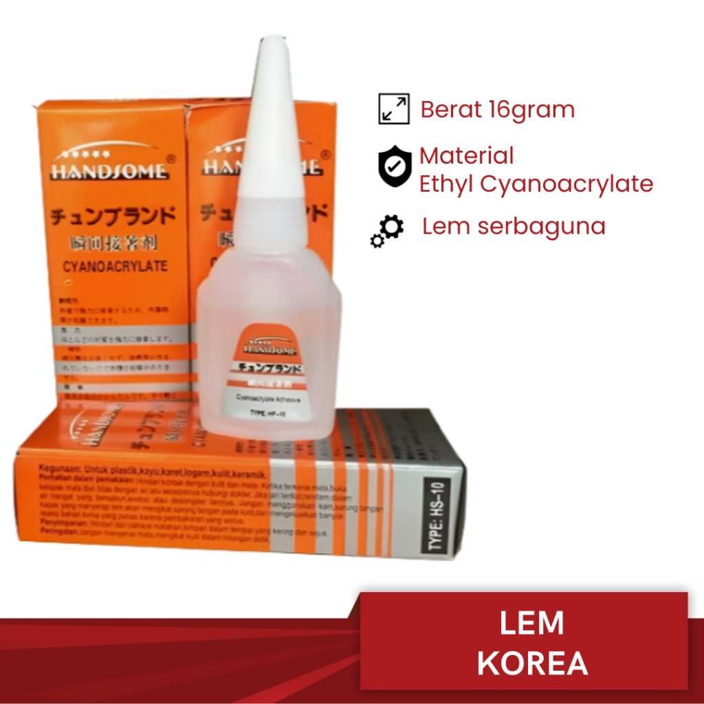 Jual Lem Korea Cair Handsome HS-10/ Lem Serbaguna/ Lem Korea Handsome ...