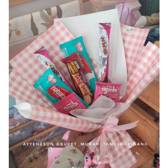 Jual Buket Snack Kertas Warna Pink Kotak | Shopee Indonesia