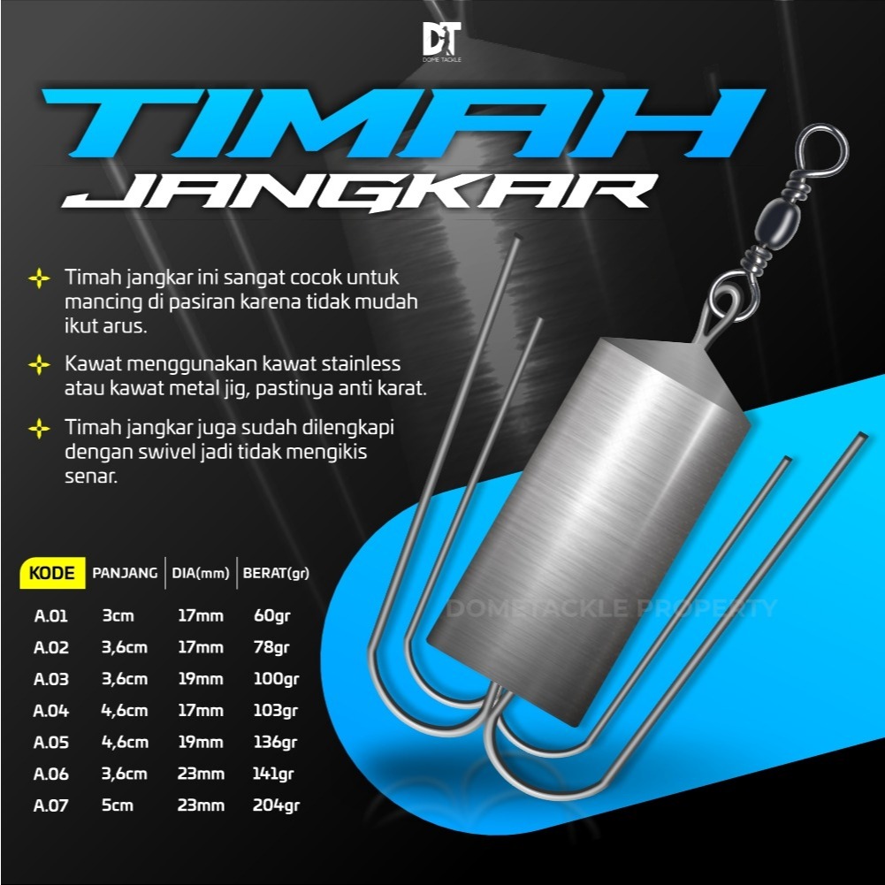 Jual Timah Pancing Jangkar Pemberat Pancing Anti Nyangkut Eceran Per 1 ...