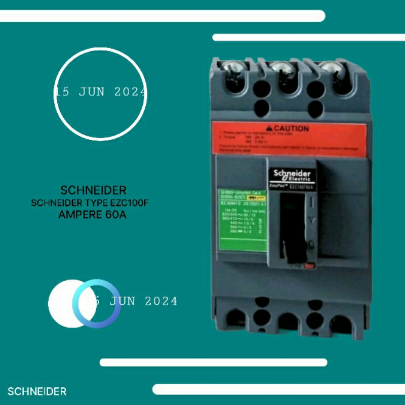 Jual MCCB SCHNEIDER TYPE EZC100F 20a 25a 30a 40a 50a 60a 75a 80a 100a 3p | Shopee Indonesia