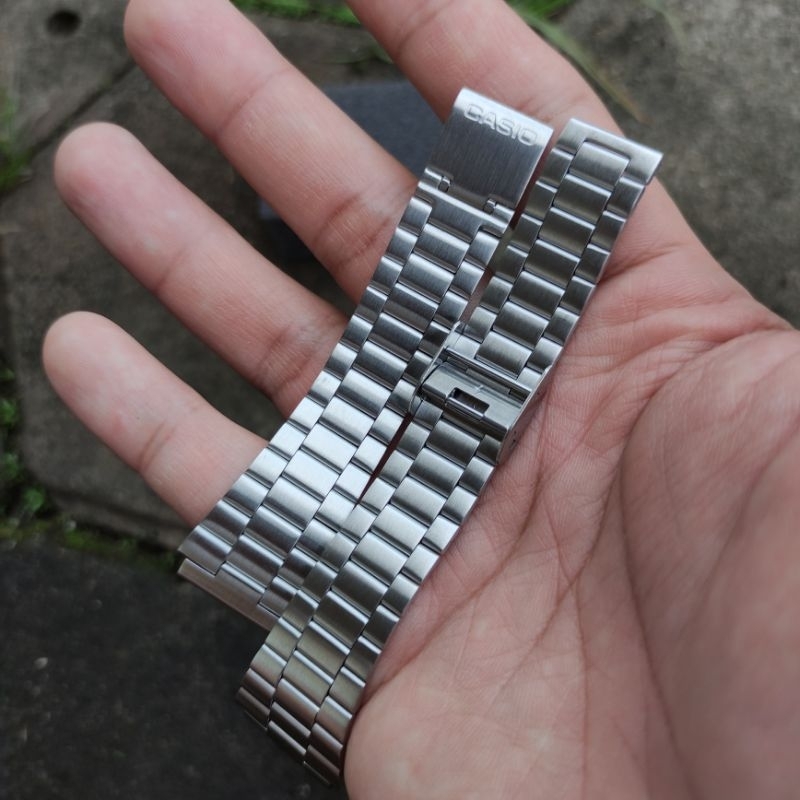 Jual Rantai Tali Strap Jam Casio A168 Original Stainless Stell 18 mm ...