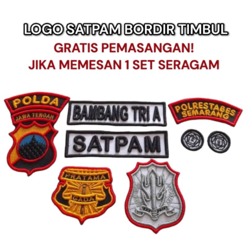 Jual FULL BORDIR LOGO SATPAM TIMBUL BESERTA NAMA GRATIS PASANG | Shopee ...