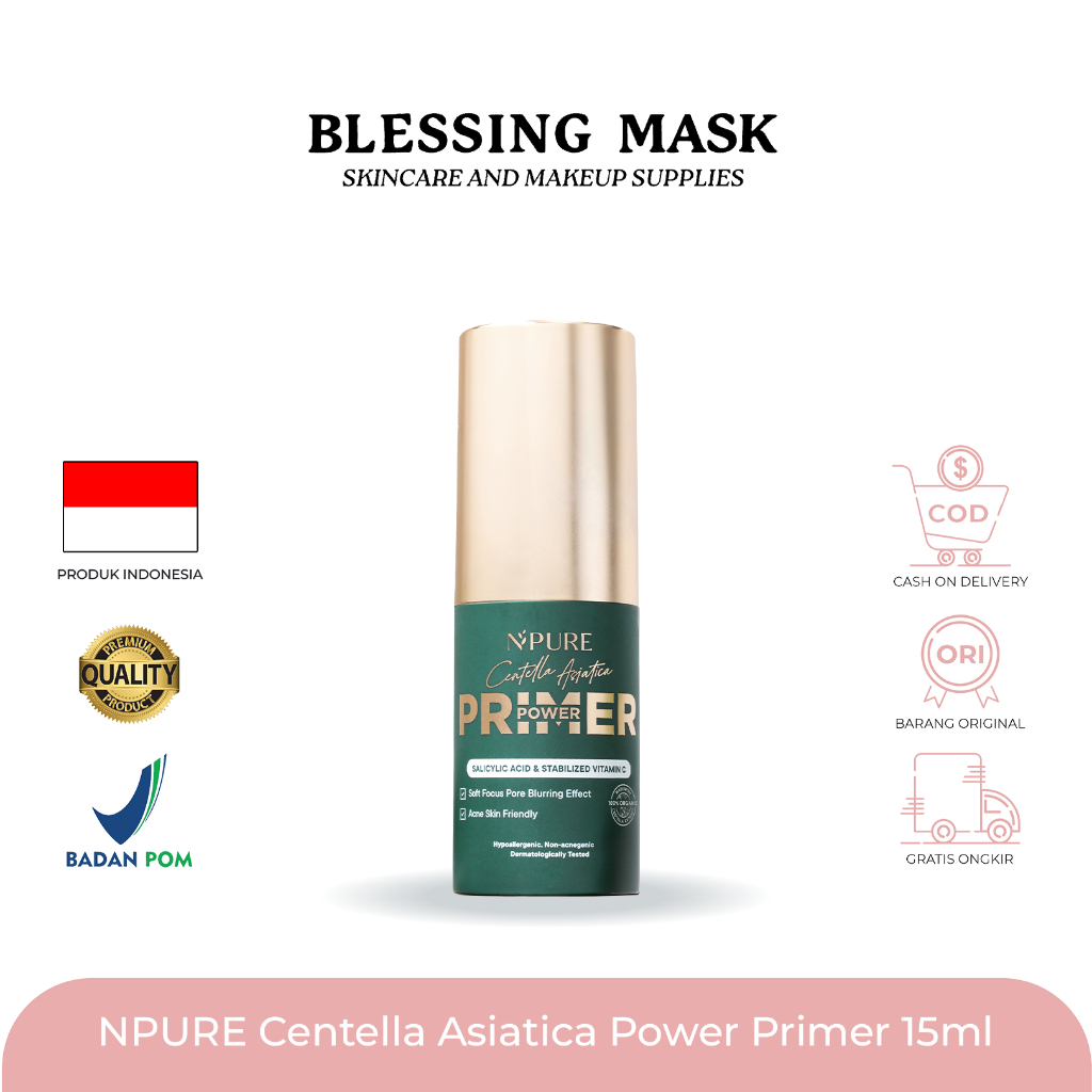 Jual NPURE Centella Asiatica Power Primer | Serum Kulit Berjerawat | Shopee Indonesia