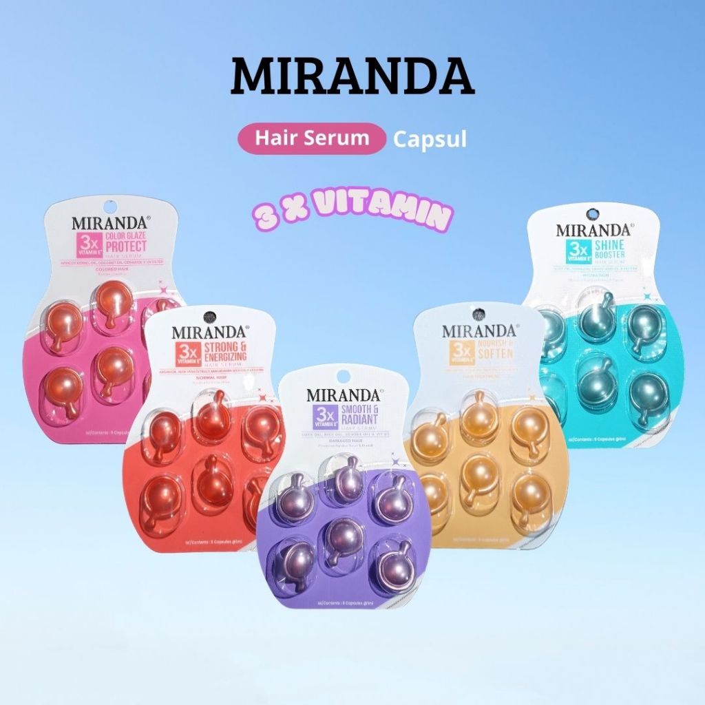 Jual Miranda Hair Serum With 3X Vitamin E | Natto 6X1 mL | Shine ...
