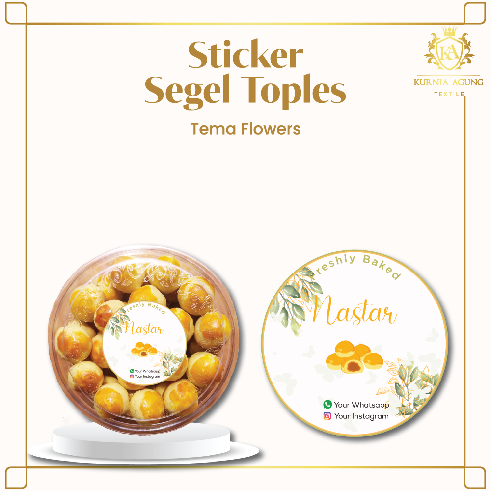 Jual Sticker Label Bulat / Label Makanan Toples Custom ukuran 5cm x5cm ...