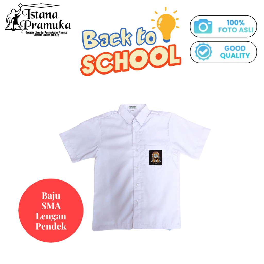 Jual Seragam Sekolah SMA Baju Putih Lengan Pendek - Istana Pramuka ...