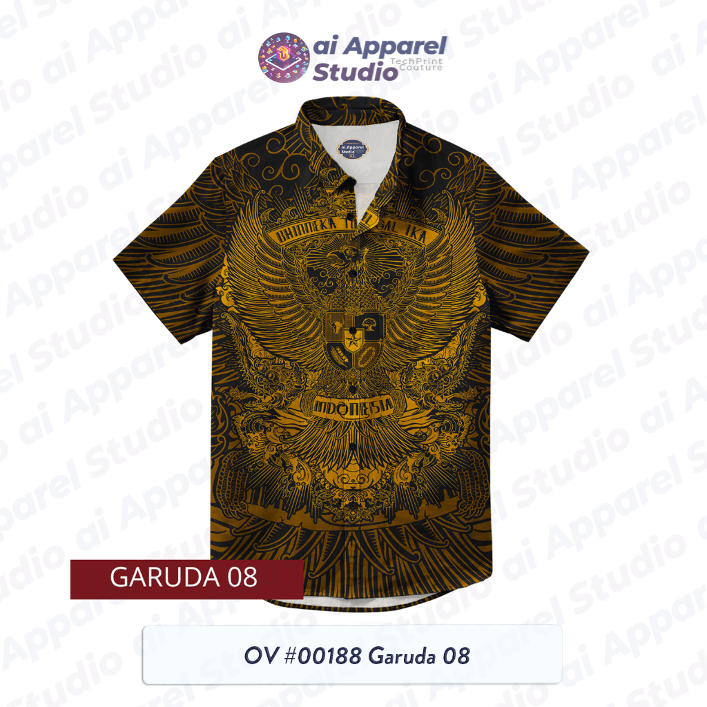 Jual Kemeja Dewasa Lengan Pendek Premium - OV #00188 Garuda 08 | Shopee ...