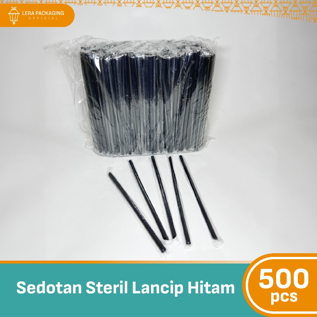 Jual Sedotan Plastik Hitam Lancip Kemasan Steril / Sedotan Gelas ...