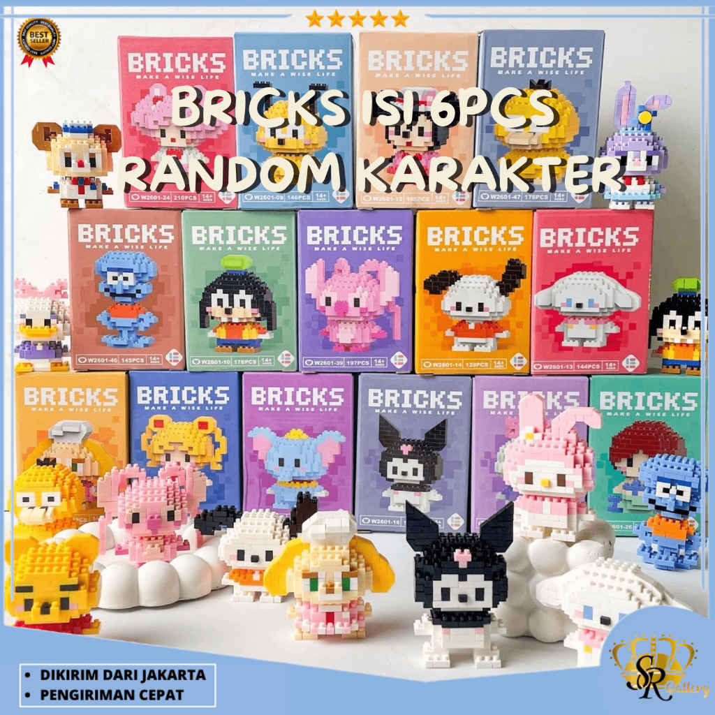 Jual SR Isi 6Pcs DIY Nano Block Karakter Kartun Bricks Mainan Puzzle Edukasi Anak | Shopee Indonesia