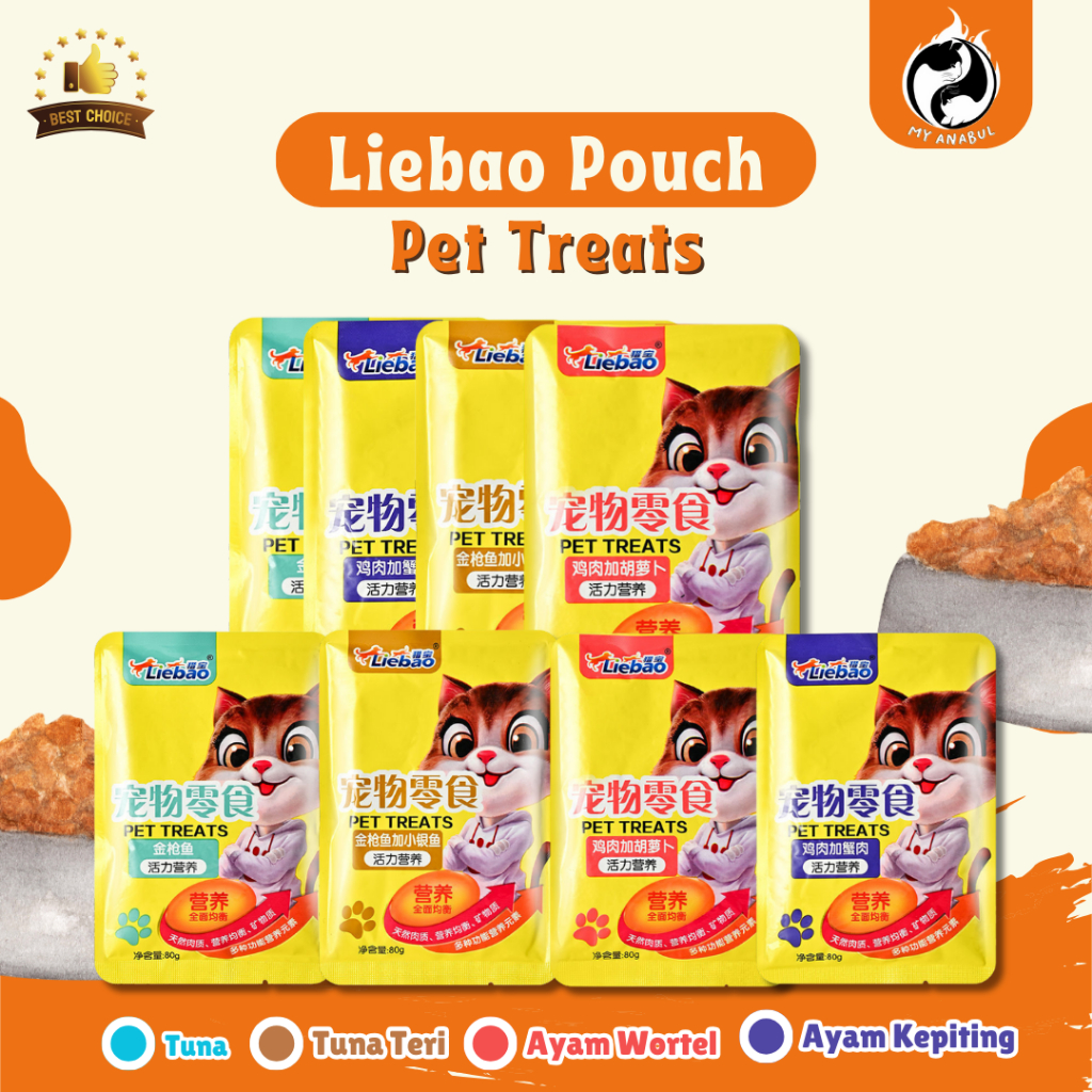Jual LIEBAO POUCH 80gr SNACK KUCING Makanan Kucing Basah Untuk KItten ...