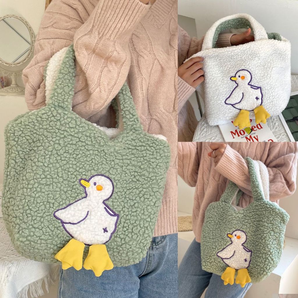 Jual CUTE DUCK PLUSH HANDBAG BISA BOLAK BALIK DOUBLE SIDE | Shopee ...