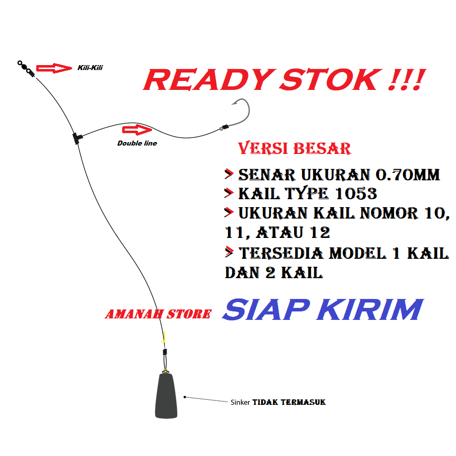 Jual Ukuran Besar Rangkaian Pancing Kail Dasaran Untuk Laut Rumpon ...