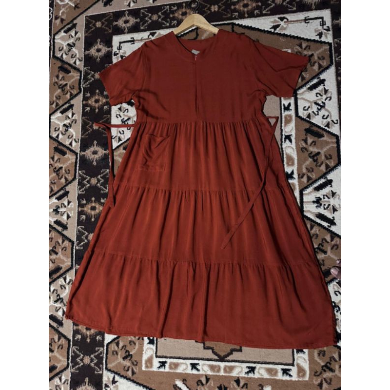 Jual DRESS MAXI RAYON PREMIUM/MIDI DRESS LENGAN PENDEK/DRESS Rayon ...