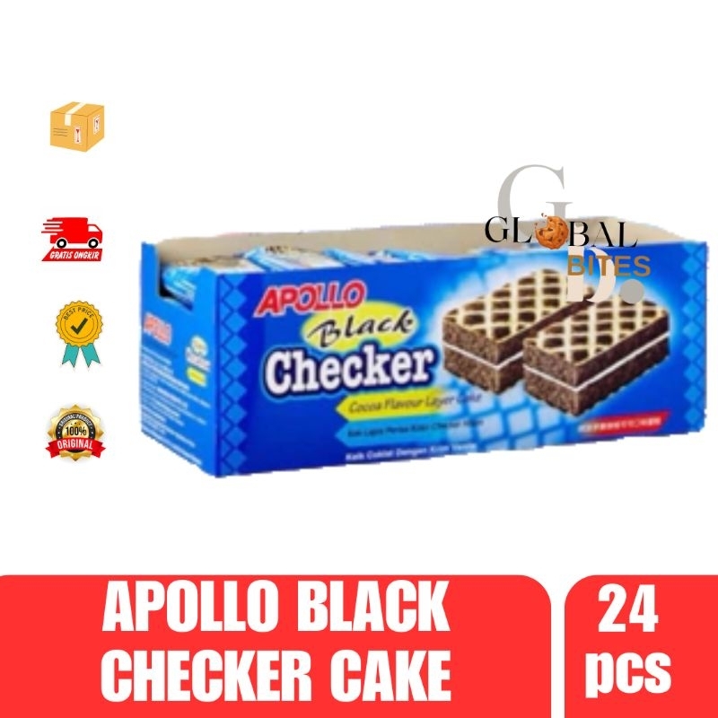 Jual Apollo Cake Black Checker Cocoa (18g x 24Pcs) Cake Malaysia Layer ...