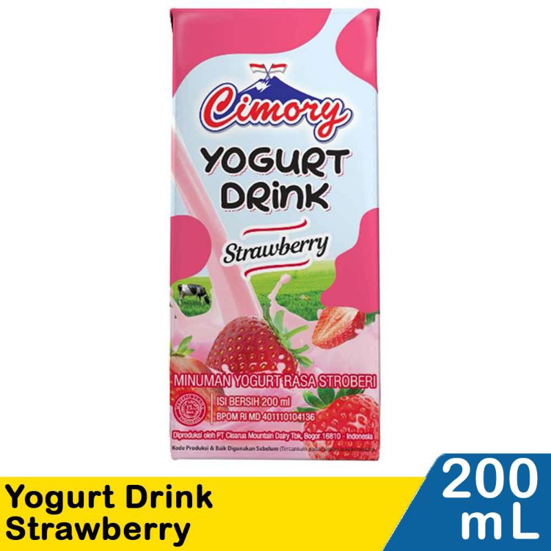 Jual cimory yogurt drink strawberry 200 ml 1 karton 24 pcs | Shopee Indonesia