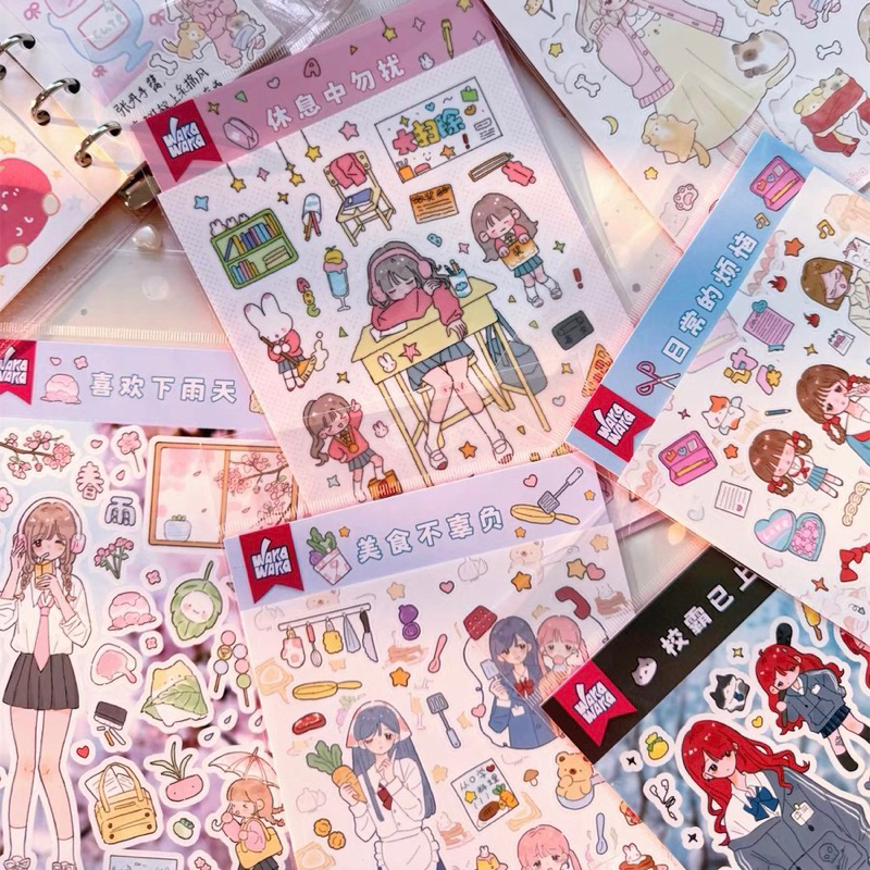 Jual sticker anime girl japan vibes deco photocard journalling ...