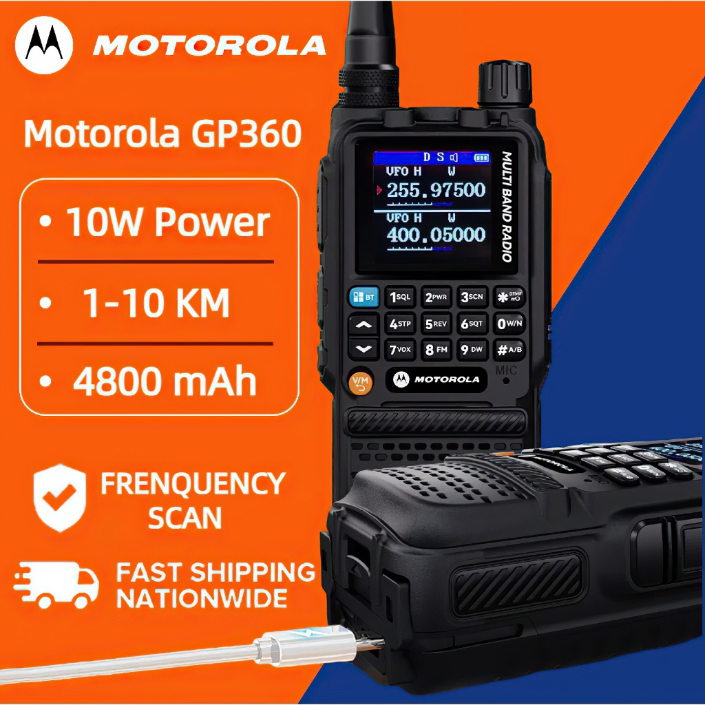 Jual HT Motorola GP360 Walkie Talkie High power 15Watt Two Way Radio Portable Wailkie Talkie ...