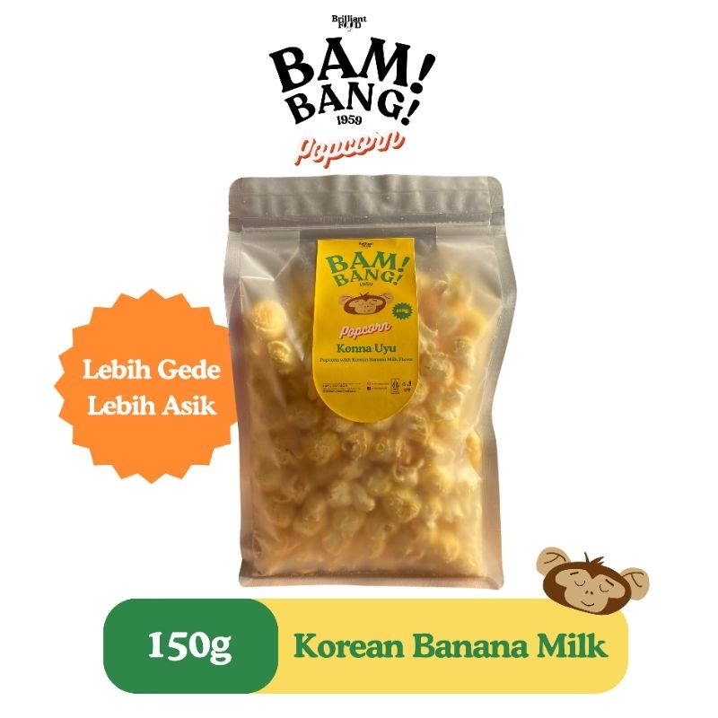 Jual BAM! BANG! Korean Banana Milk Flavor Gourmet Popcorn 150g | BAM! BANG! Gourmet Popcorn rasa ...
