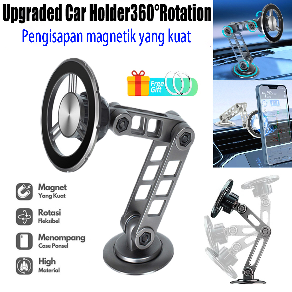 Jual Original Upgrade Magnetic HP Car Holder 360 Rotation Mini Folding ...
