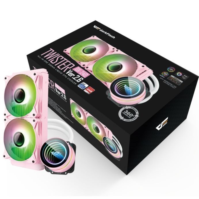 Jual Cpu Cooler Aigo DarkFlash Twister DX-240 Ver.2 ARGB - PINK ...