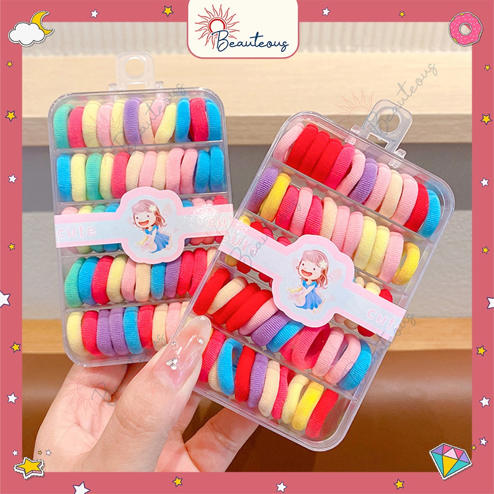 Jual Karet Rambut Donat Mini Box Kuncir Baby Balita Anak-anak Warna ...