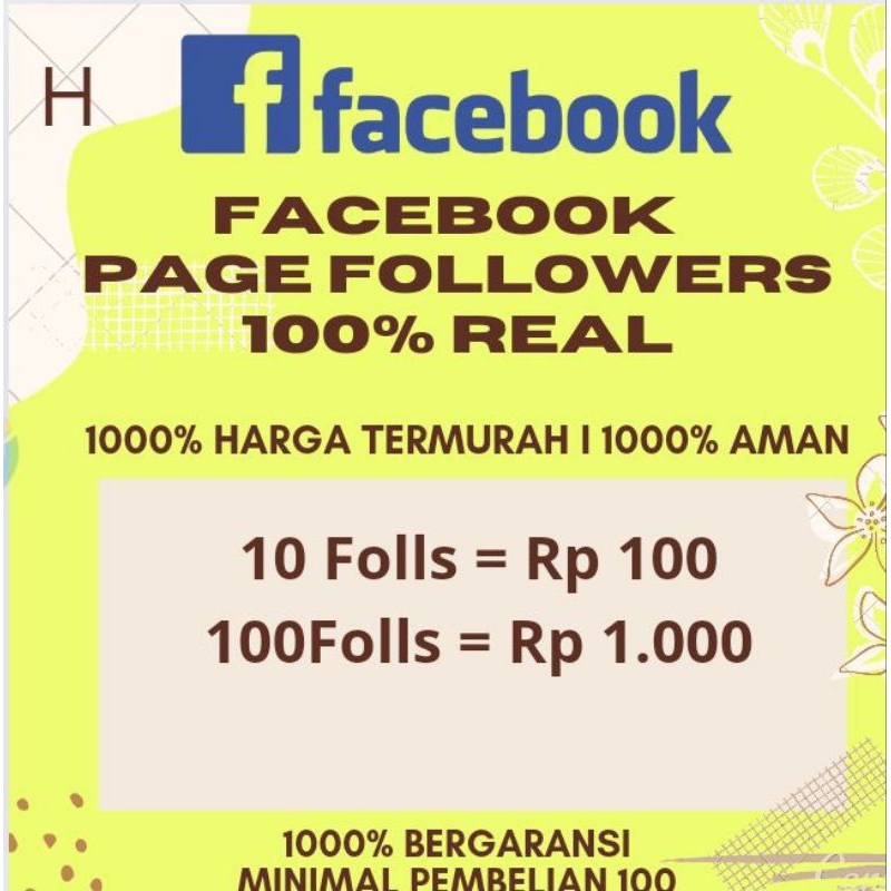 Jual Page Followers FACEBOOK FB FACE BOOK Page Halaman FOLOWERS FOLOWER ...