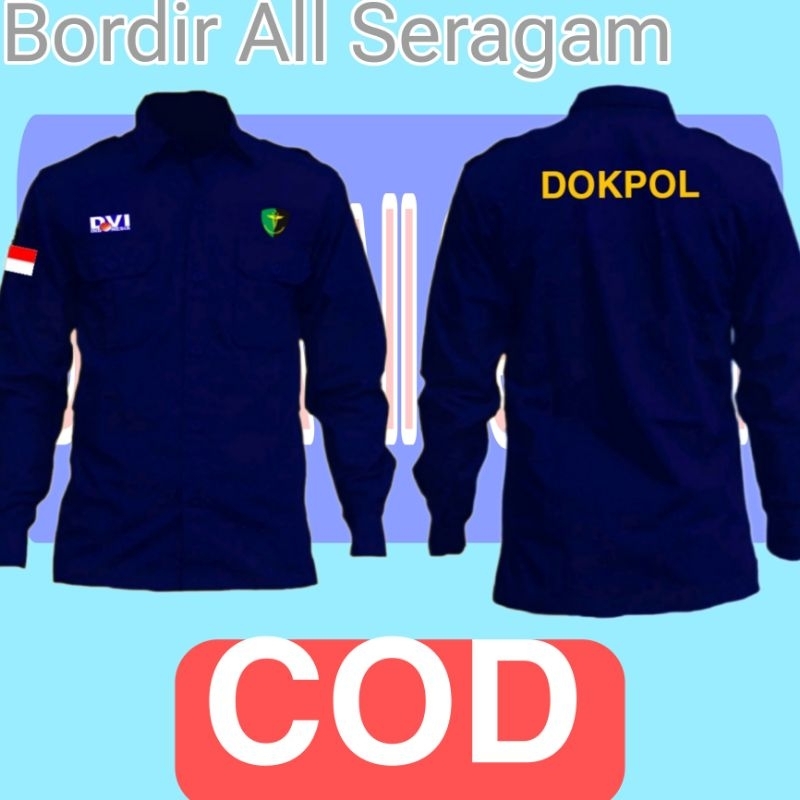 Jual terbaru kemeja DOKPOL lengan panjang kemeja DOKPOL full bordir ...