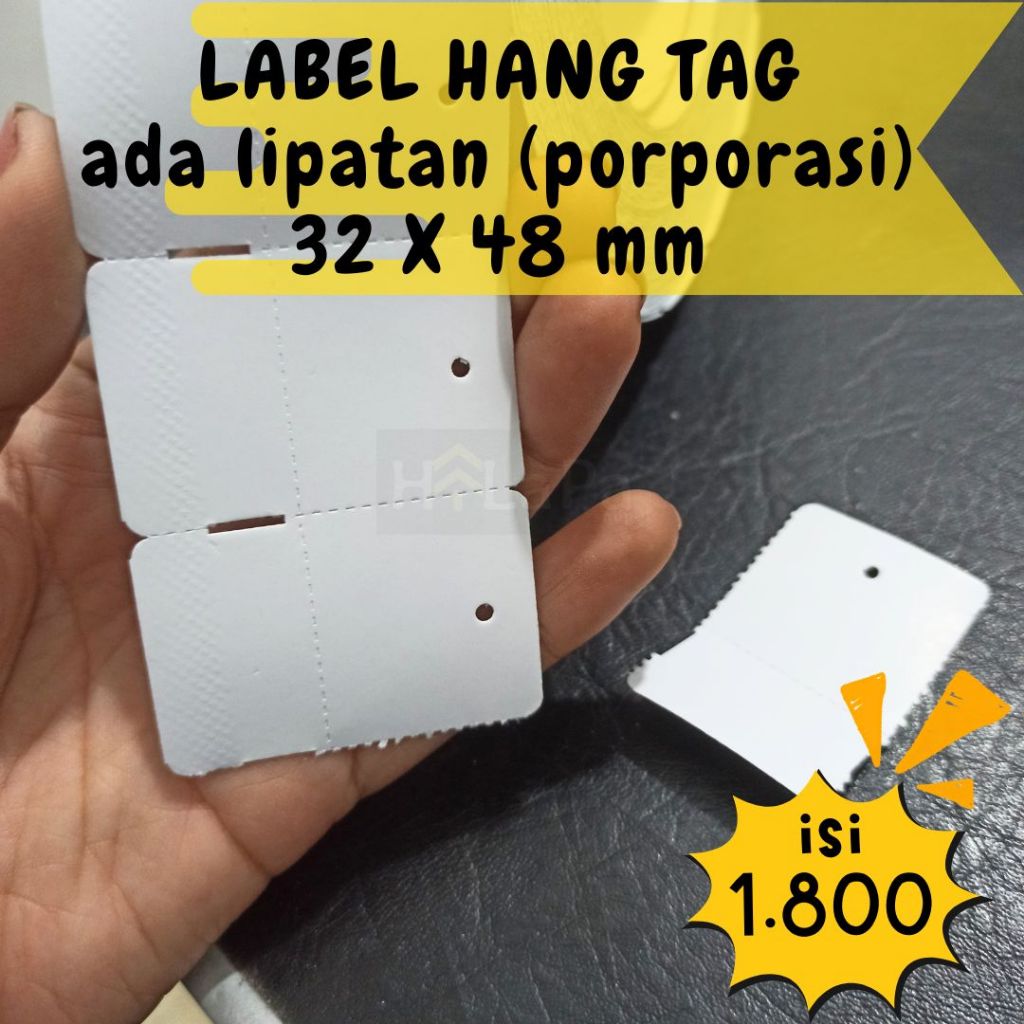 Jual Label karton hang tag isi 1.800 pcs dengan lipatan (porporasi ...