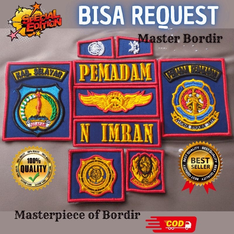 Jual BORDIR PEMADAM 3D LIS MERAH | Shopee Indonesia