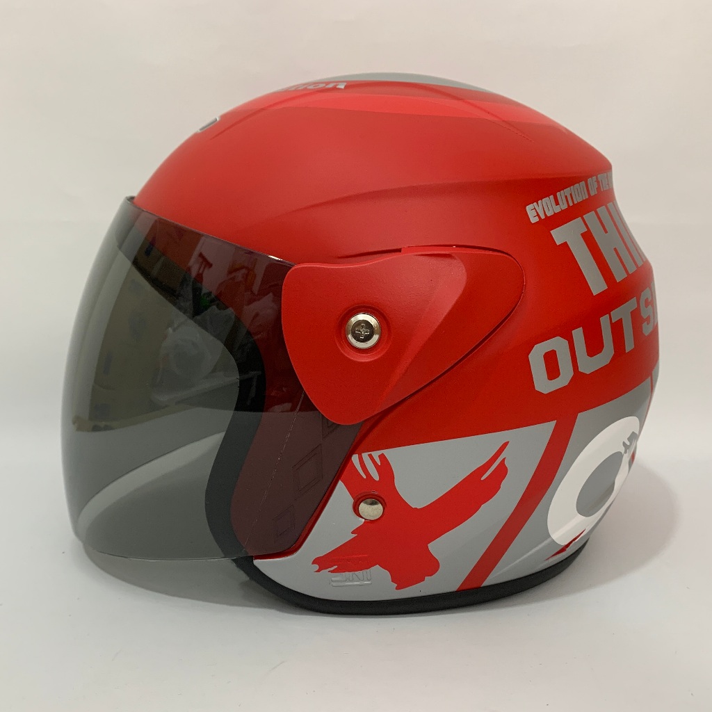 Jual Helm Nuvo Outside (Silver) Merah Doff - Helem Helmet SNI Dewasa ...