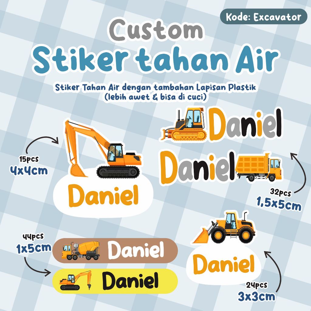 Jual STICKER LABEL NAMA ANAK WATERPROOF AWET TAHAN LAMA (ADA LAPISAN ...
